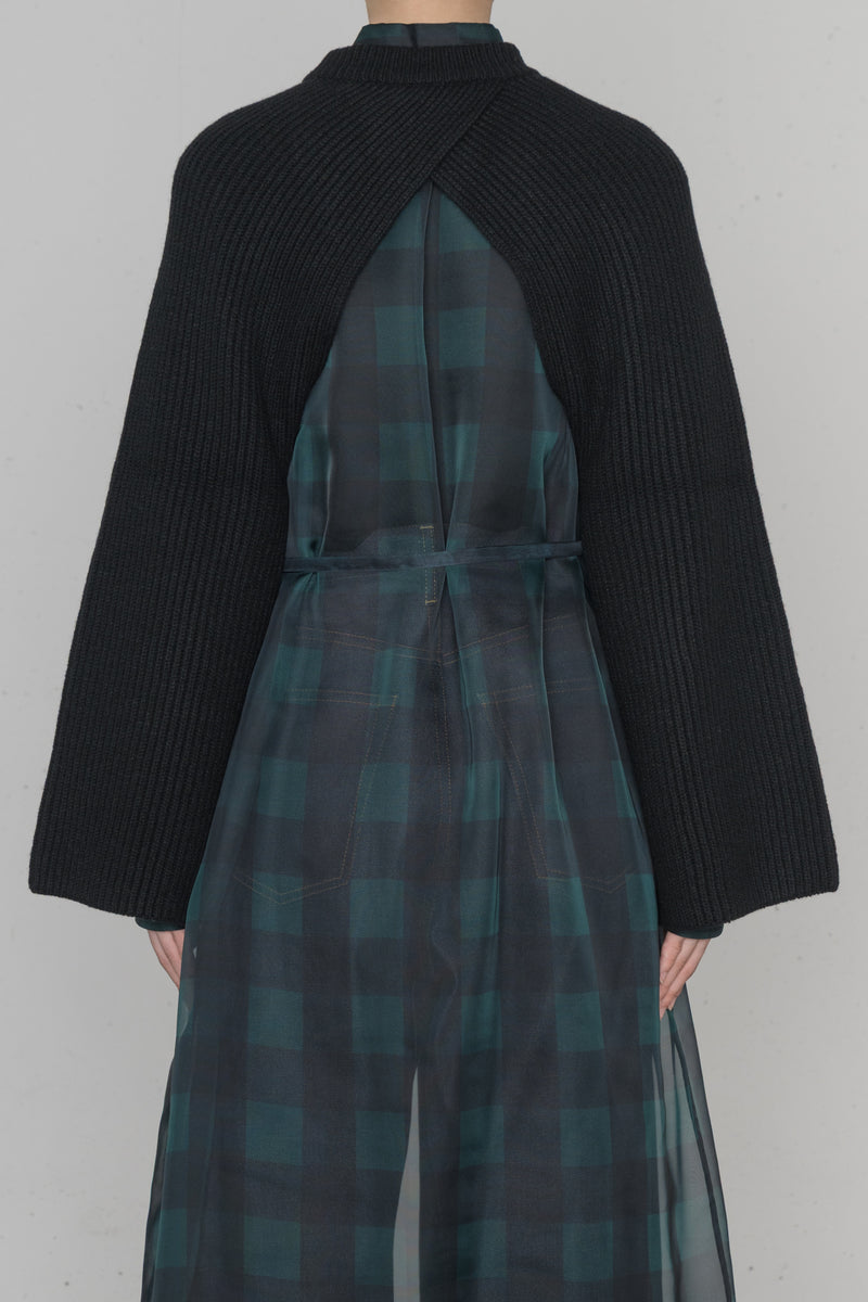 RIBBED KNIT WOOL SHRUG – HYKE ONLINE STORE