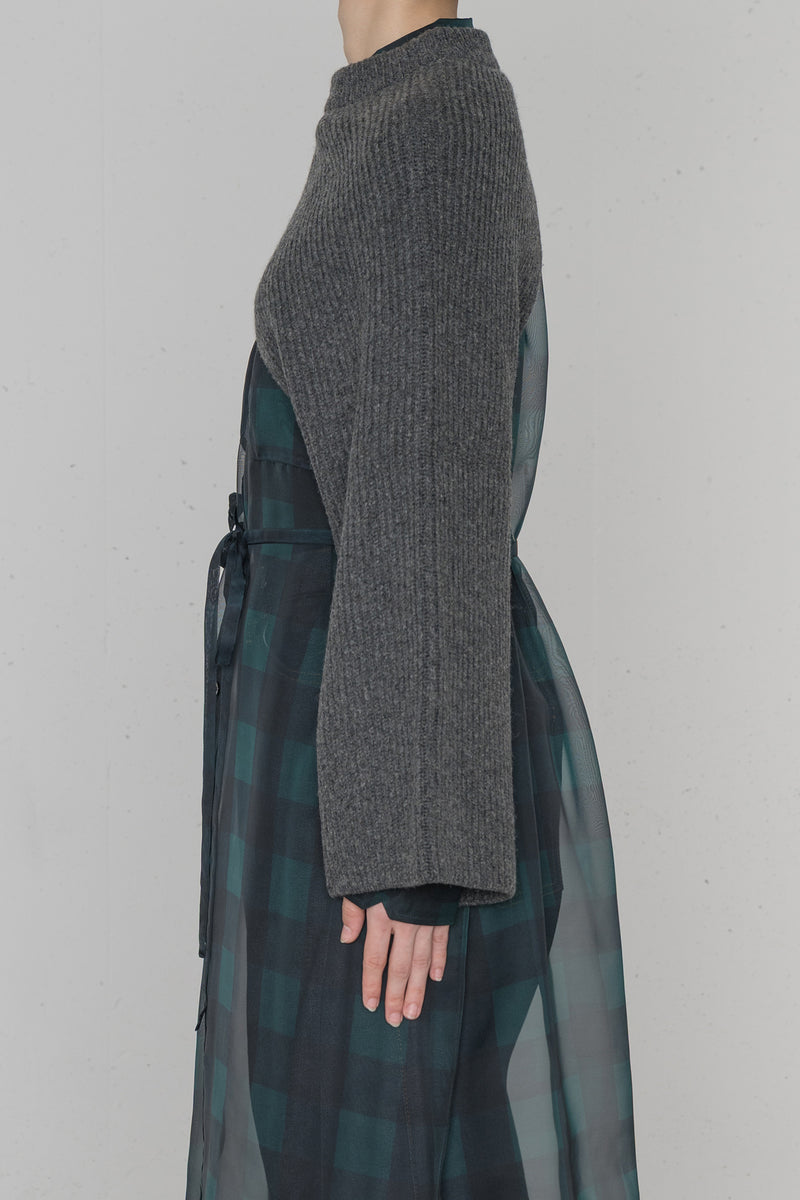 RIBBED KNIT WOOL SHRUG – HYKE ONLINE STORE